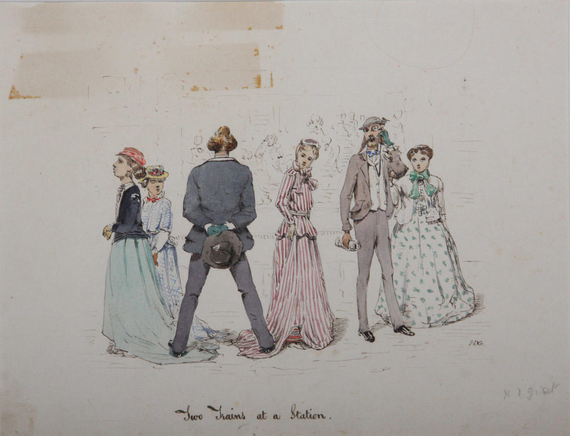 Original Punch drawing: Cartoon: Two Trains at a Station - Dunedin ...