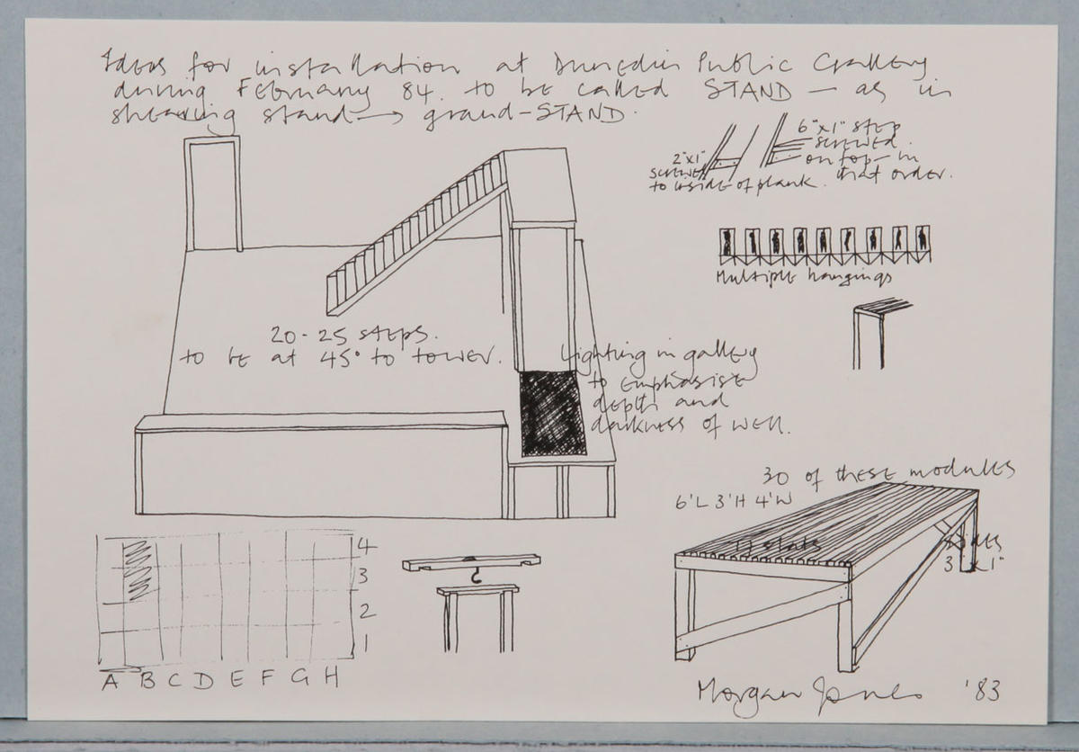 Working drawing for the installation 'Stand' - Dunedin Public Art Gallery