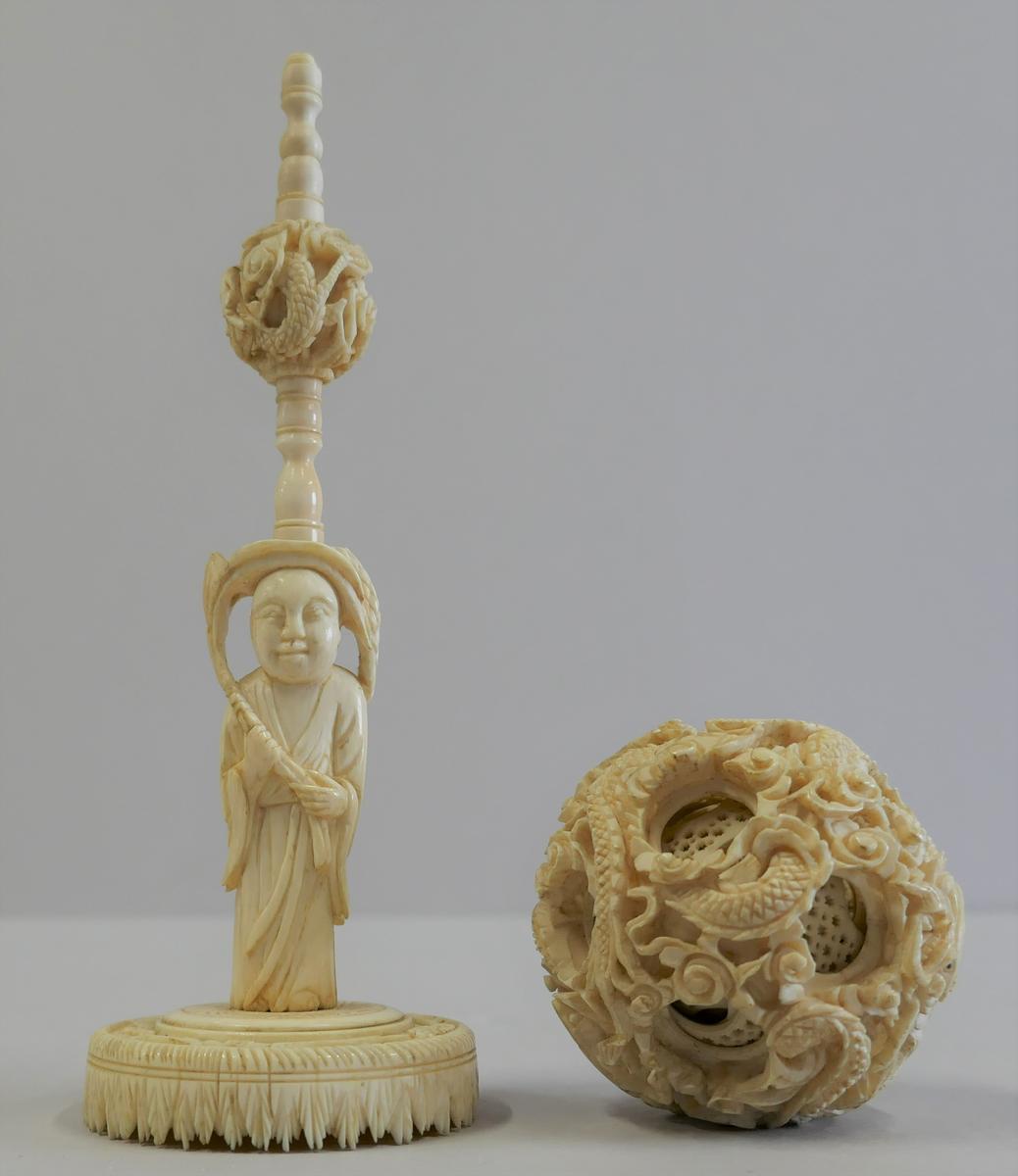 Concentric carved balls and stand - Dunedin Public Art Gallery